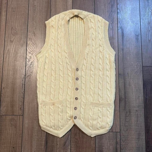 Sweaters | Vintage Redwood Ross Sweater Vest Womens Medium Wool Yellow ...